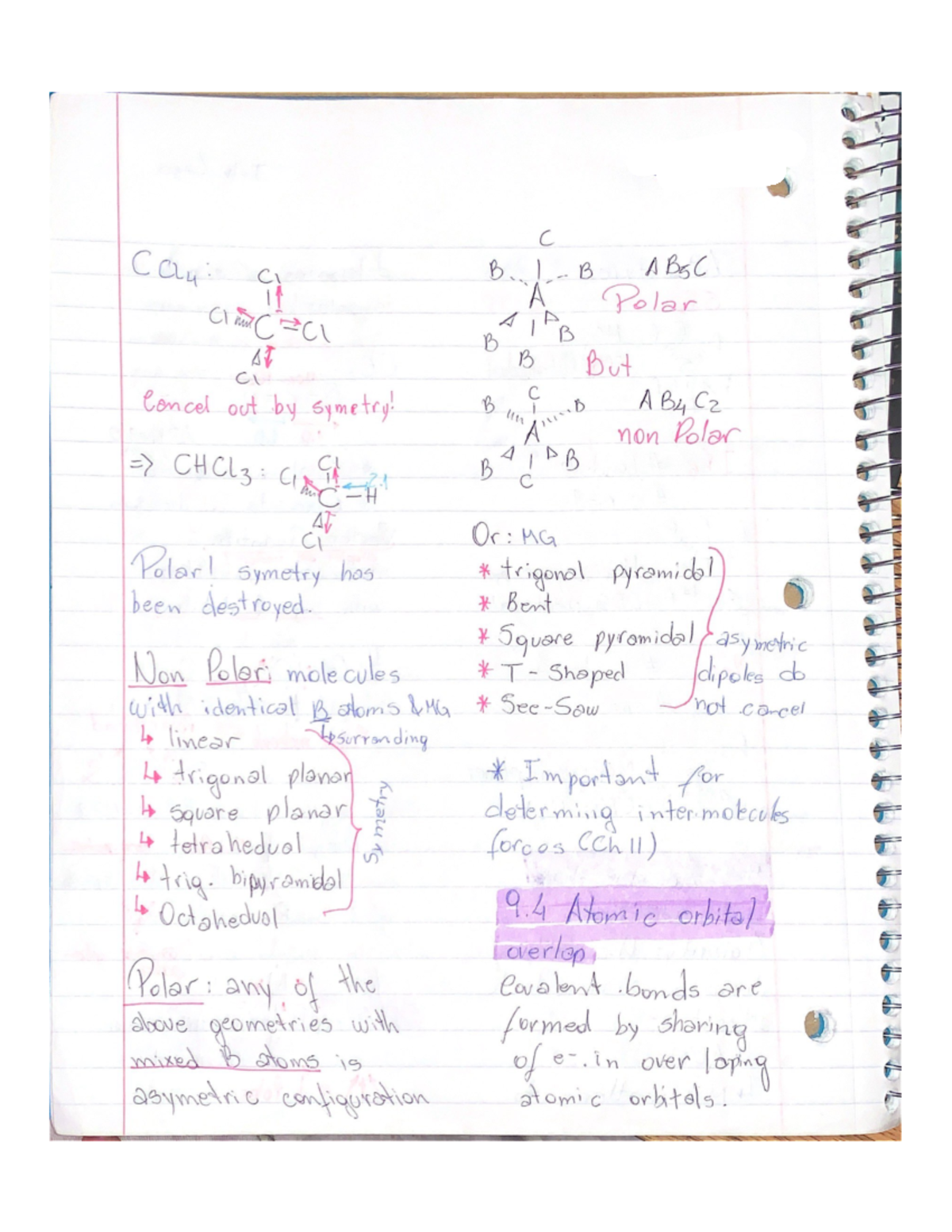Lecture 7 Notes - Polar & Non-polar molecules, Atomic orbital overlap ...