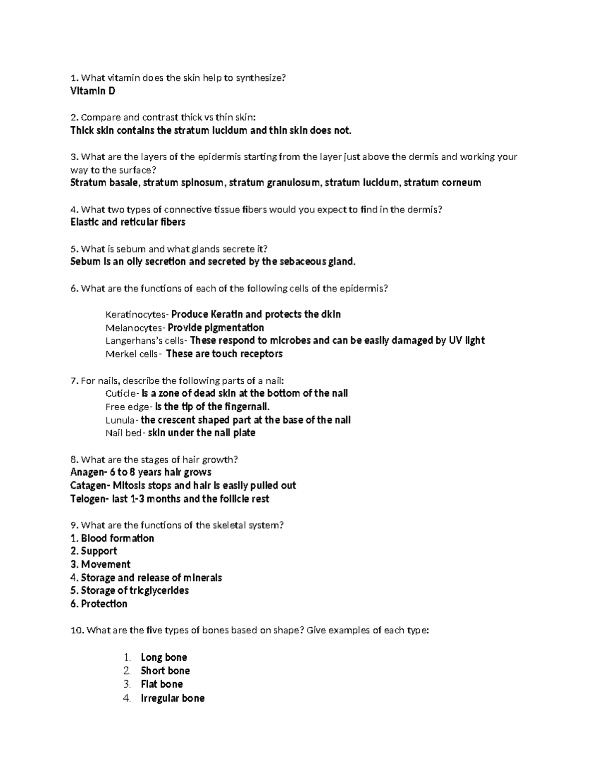 Exam 3 Practice Test - 1. What vitamin does the skin help to synthesize ...