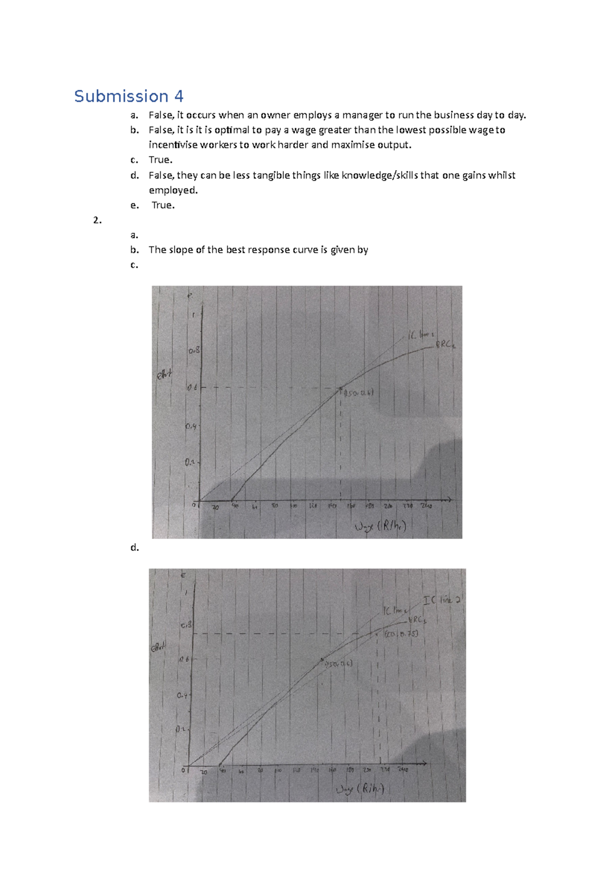 Submission 4 - False, it occurs when an owner employs a manager to run ...