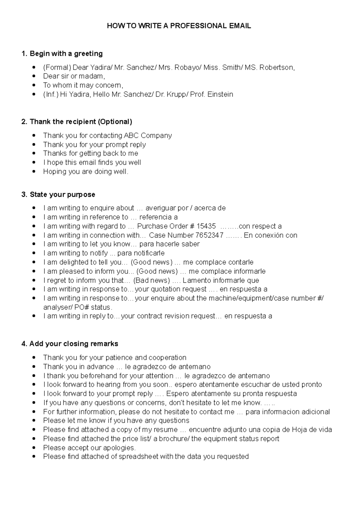 HOW TO Write A Professional Email - HOW TO WRITE A PROFESSIONAL EMAIL 1 ...