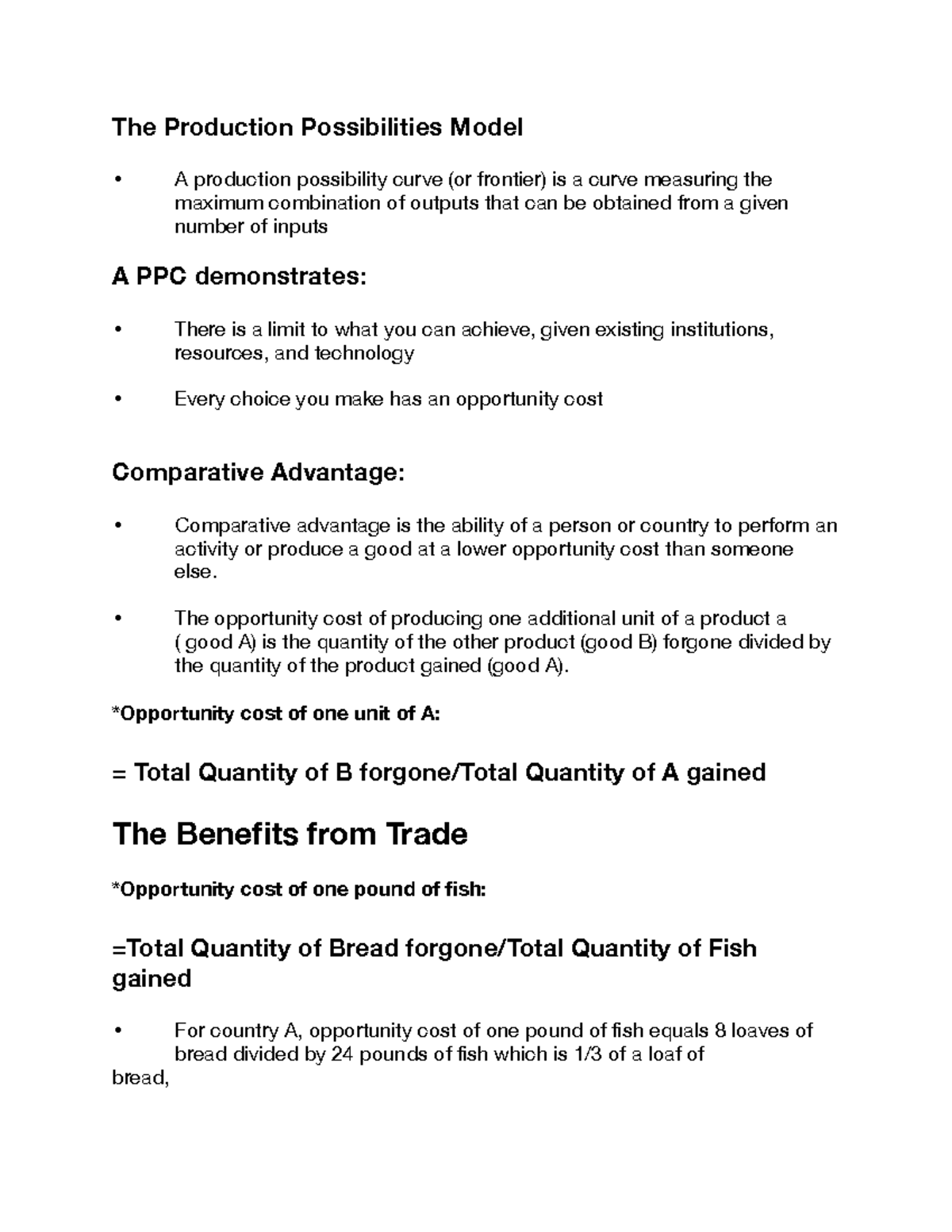 Economic - summaries chapter 2 - The Production Possibilities Model A ...