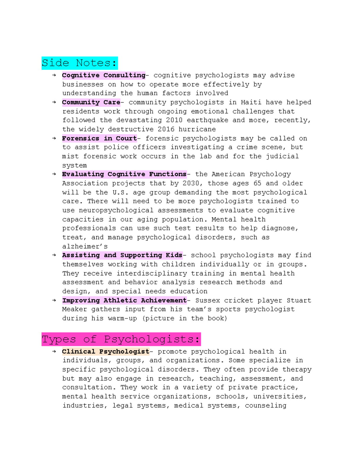 Apendix B - basic notes - Side Notes: Cognitive Consulting- cognitive ...