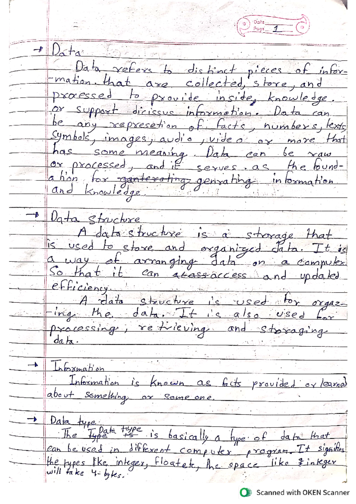 DSA Unit 1 - According to UTU syllabus. - Btech - Studocu