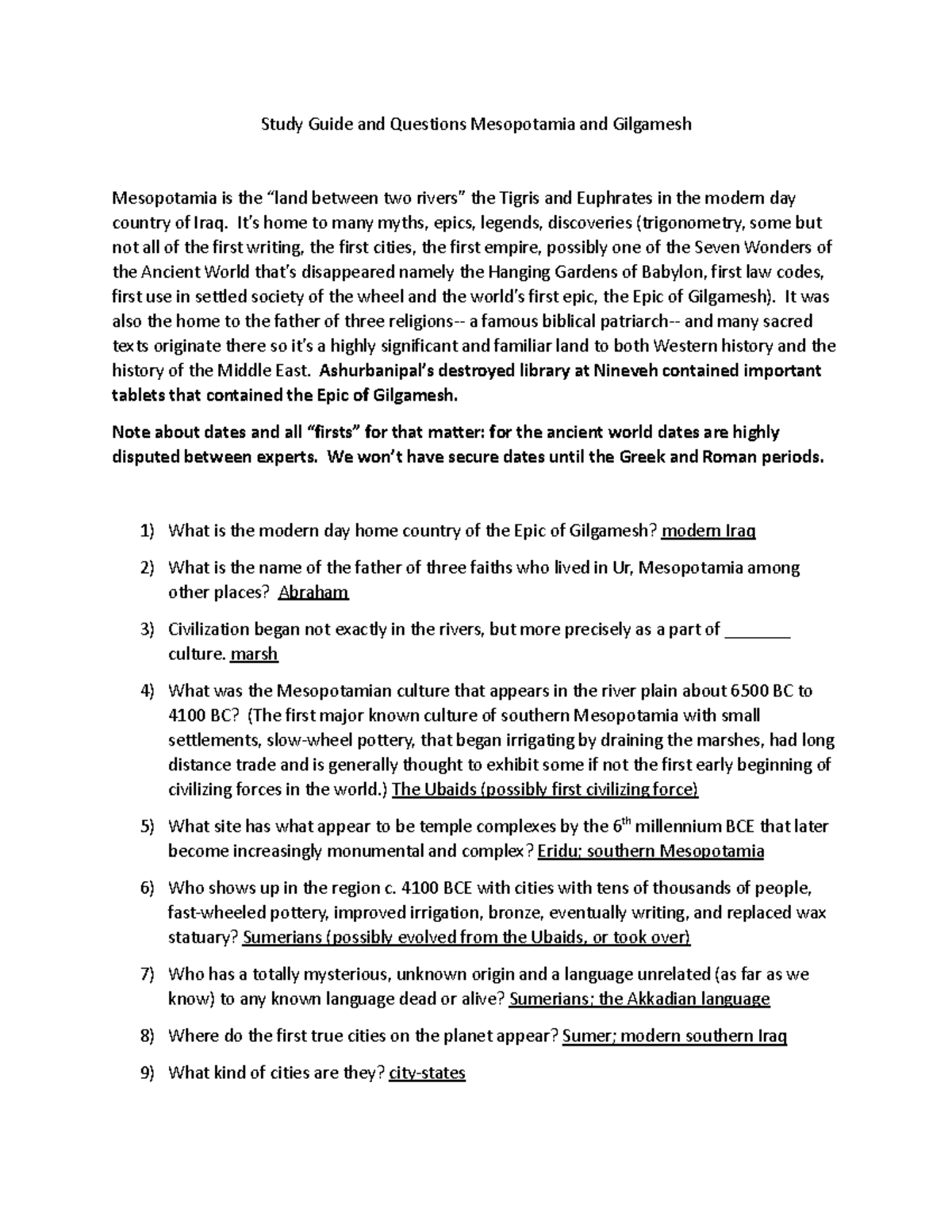 Study Guide CLAS 4 - Dr. Carlenius - Study Guide and Questions ...