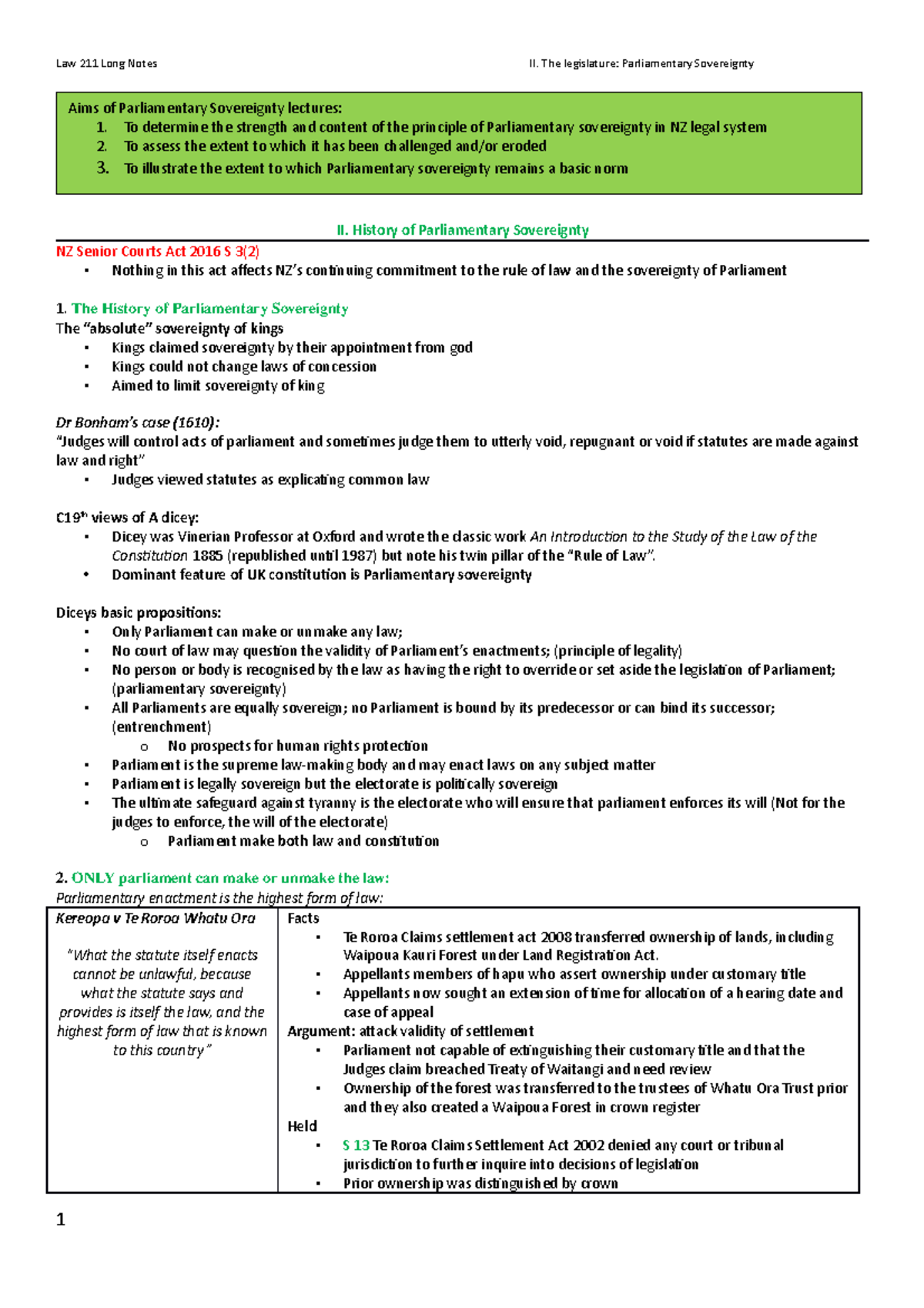 The Legislature - II. History of Parliamentary Sovereignty NZ Senior ...