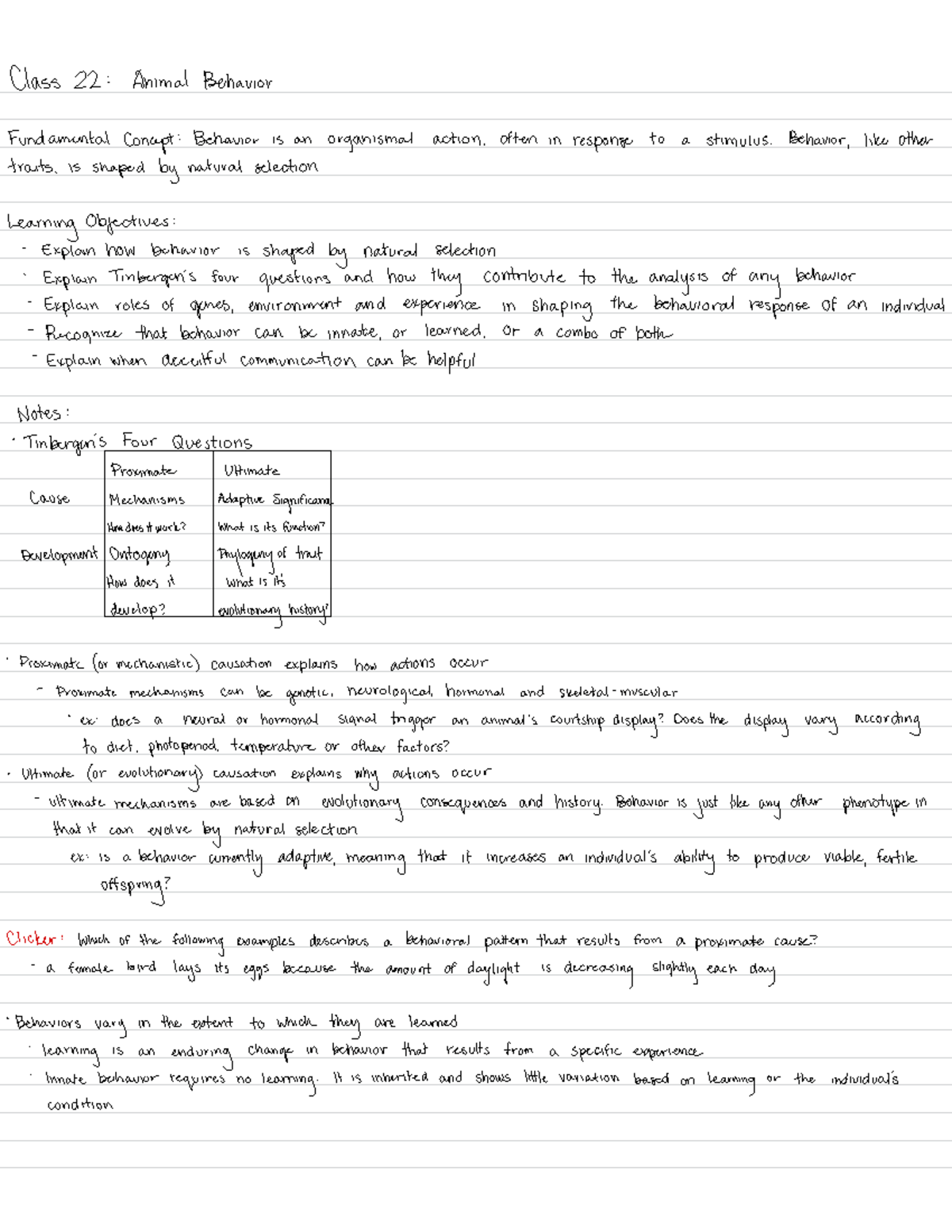 Class 22- Animal Behavior - Class 22:Animal Behavior Fundamental ...
