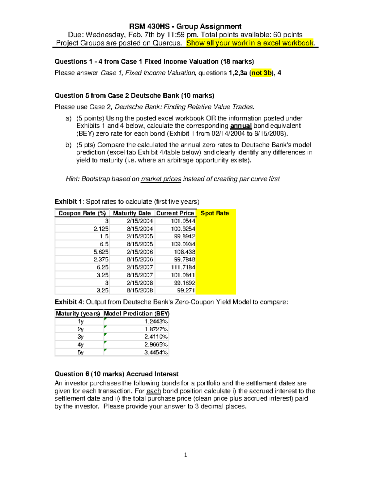 Rsm430 Group Assignment due Feb 7th 2024 - RSM 430 HS - Group ...