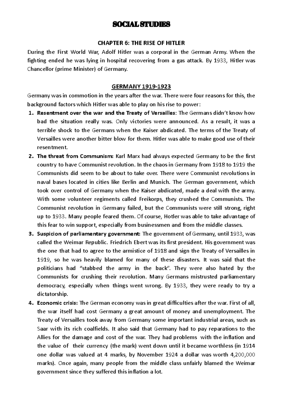 Copia de Social Studies CAP 6 - SOCIAL STUDIES CHAPTER 6: THE RISE OF ...