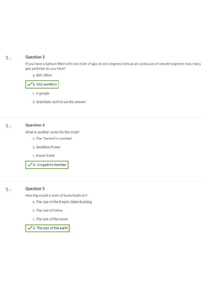 Honors Gifted Chemistry Mole Unit Review Sheet ANSWER KEY - Studocu