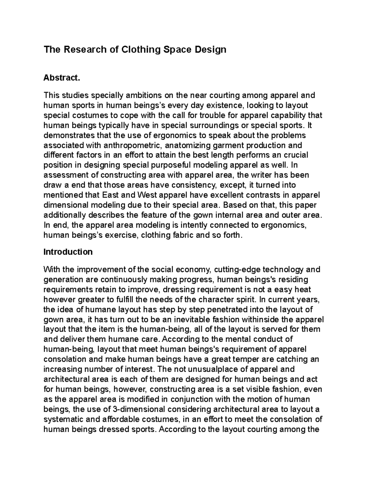 The Research of Clothing Space Design - The Research of Clothing Space ...