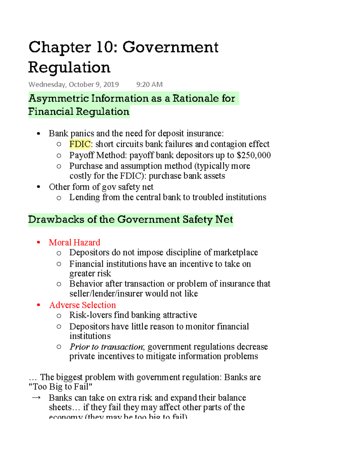Chapter 10 Government Regulation - Warning: TT: undefined function: 32 Warning: TT: undefined ...