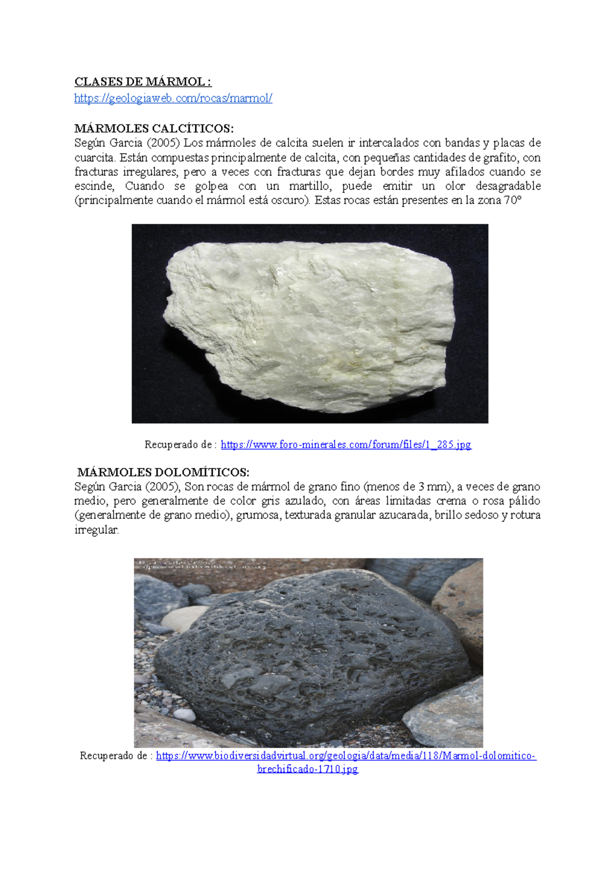 Marmol - lectura importante - CLASES DE MÁRMOL : geologiaweb/rocas ...