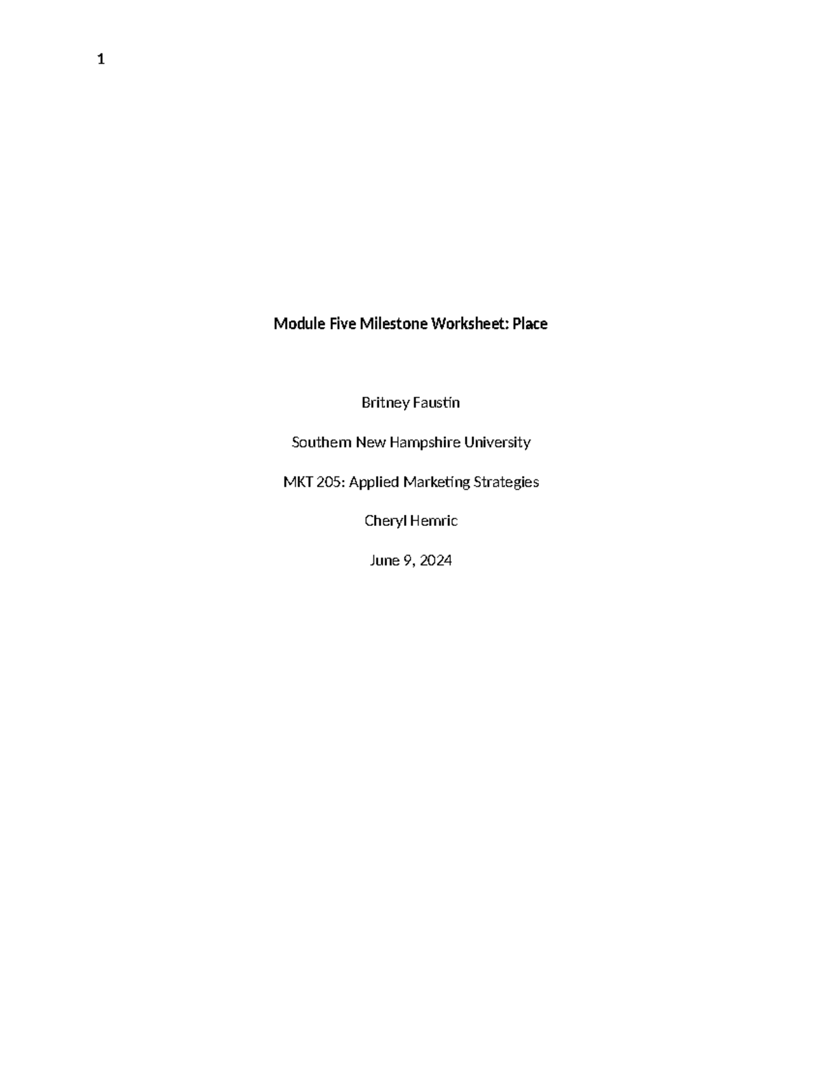 applied marketing strategies (mkt) module milestone 5 - 1 Module Five ...