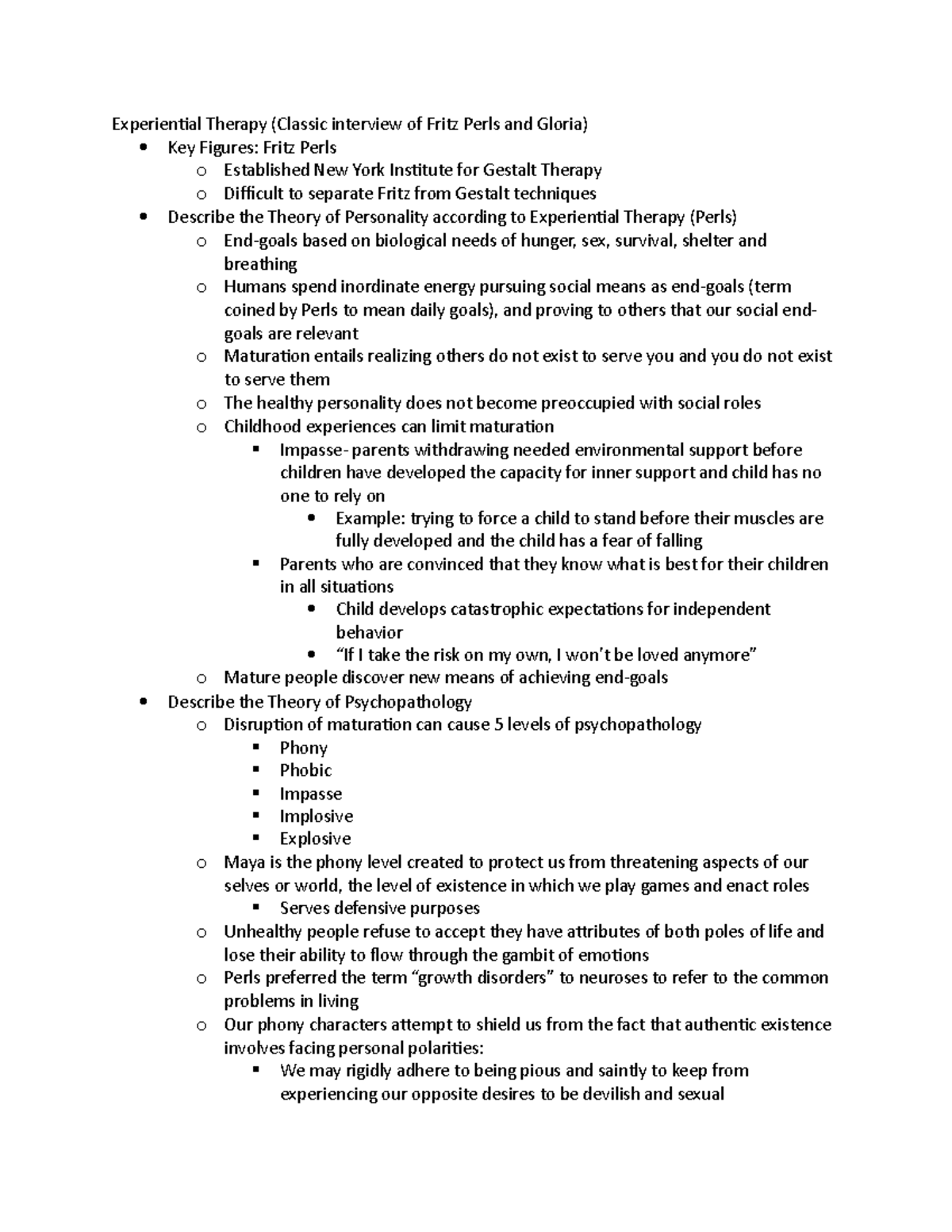 Final Exam Systems 3 - Different types of therapy based of Dr ...