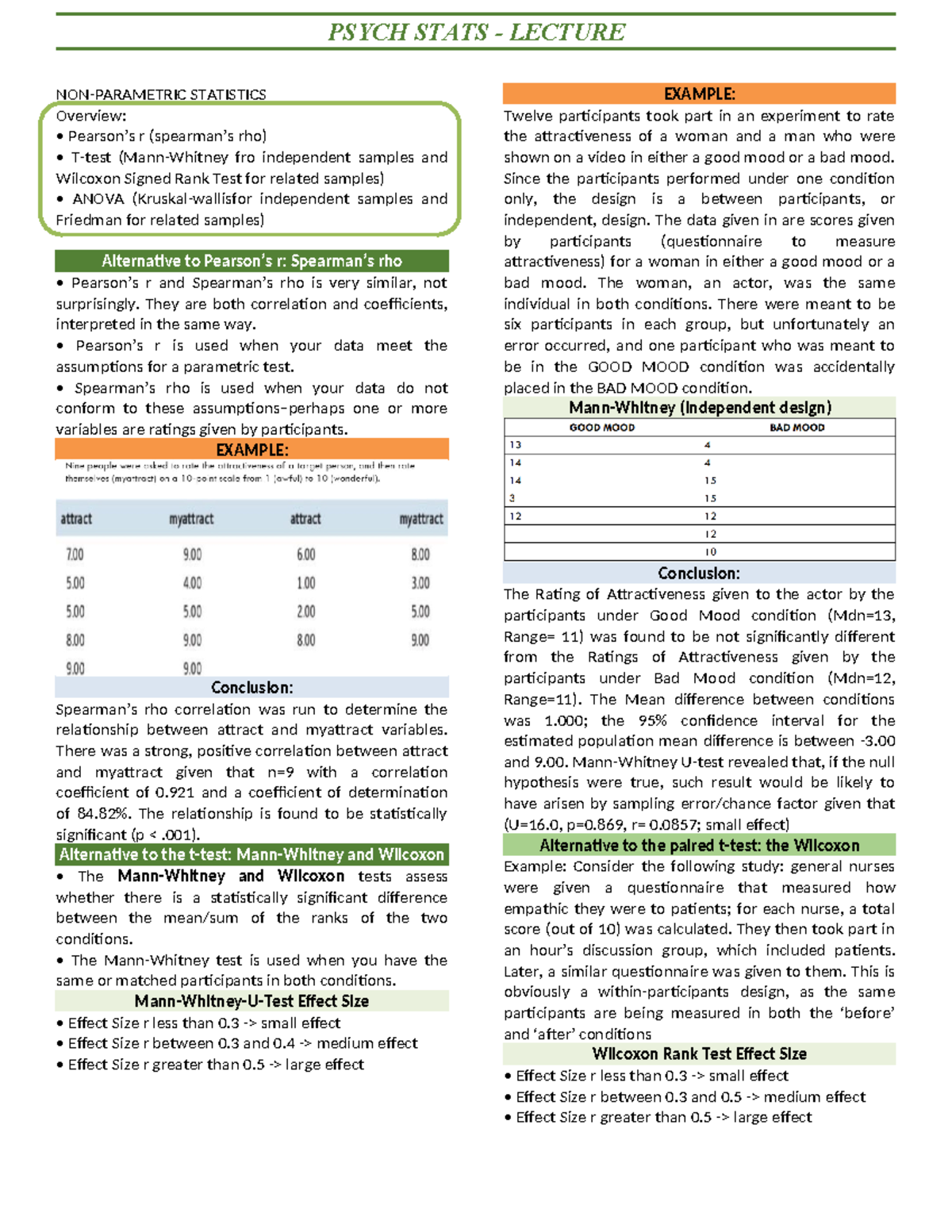 Psychological Statistics Chapter 8 - PSYCH STATS - LECTURE NON ...