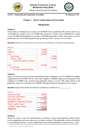 IA2 word ch 1 2 1 6 - Problem-Solving - Problem 12-10 (AICPA Adapted) Conn Company owns an ...