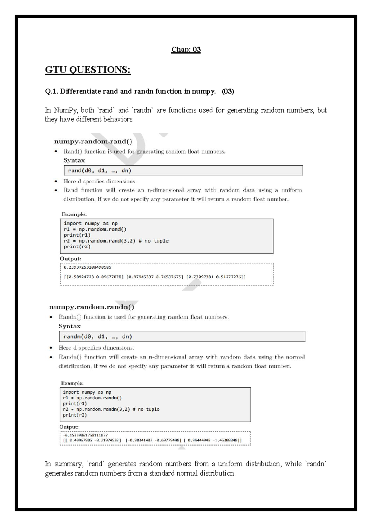 PDS Chap 3 - helpful notes of PDS - Chap: 03 GTU QUESTIONS: Q ...