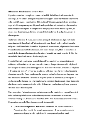 Elaborato su Karl Marx - Storia della Filosofia moderna - Elaborato su ...