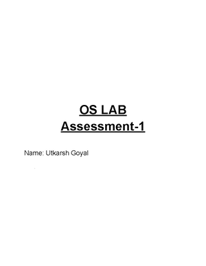 OS LAB Answers 5 - Lab work - OS LAB DA- Name:Utkarsh Goyal Reg: 19BIT SLOT:L57+L 1 the ...