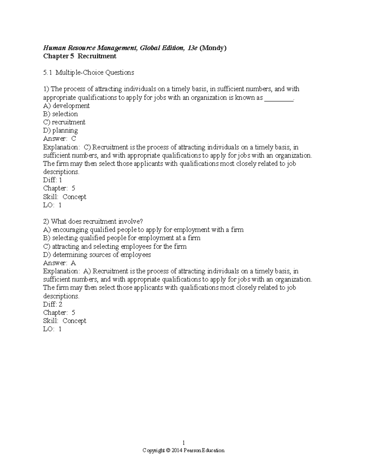 Chapter 05 GE - QUESTIONS - Human Resource Management, Global Edition ...