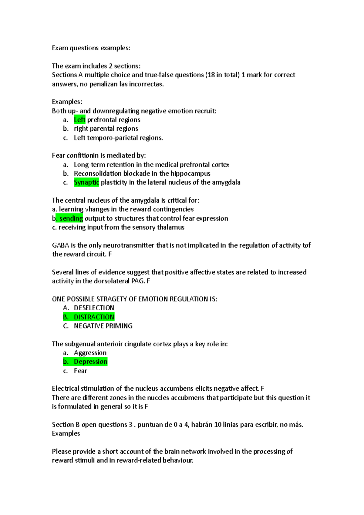 Exam Questions Examples Examples Both Up And Downregulating