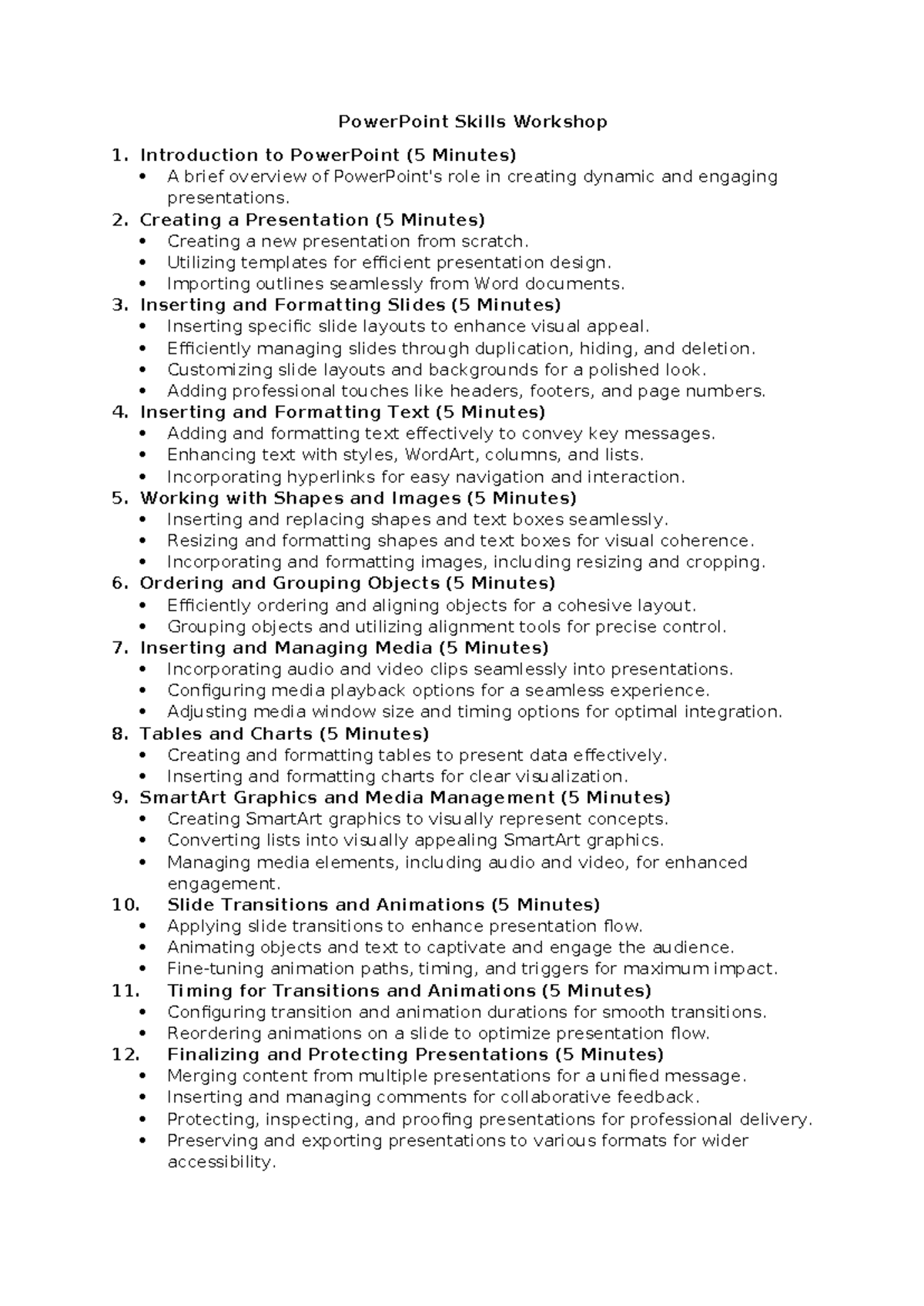 PPT Course Outline For Basic Training (Final) - PowerPoint Skills ...