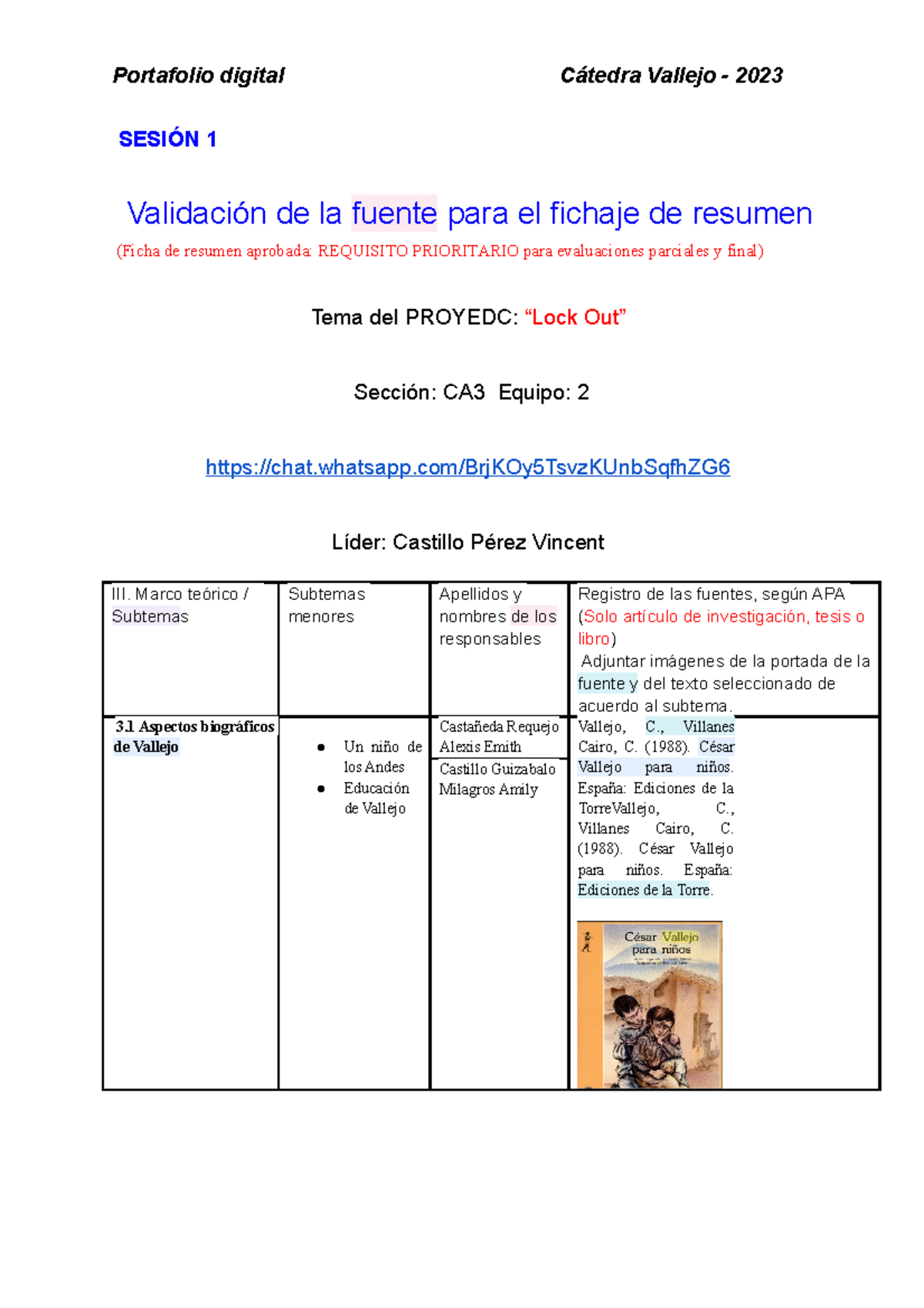 E2 1T1 Formato de la ficha de resumen 2023-1 - Portafolio digital ...