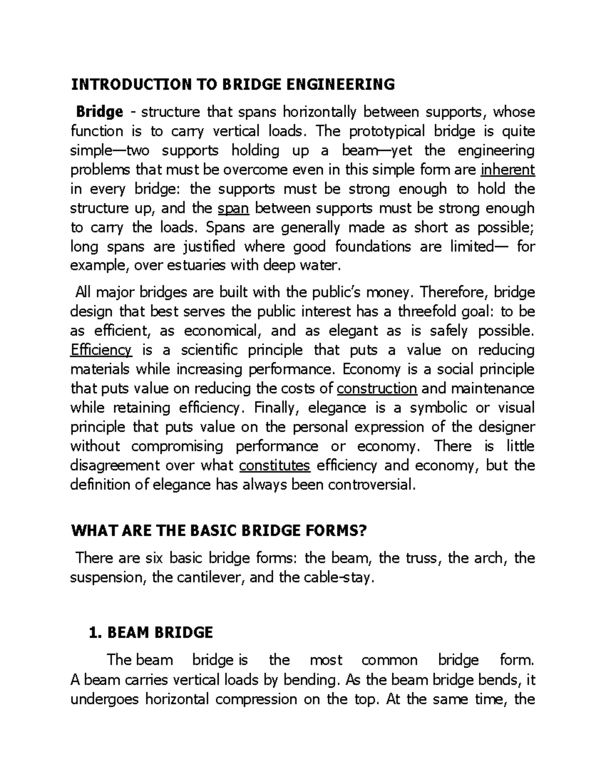 Introduction to Bridge Engineering - INTRODUCTION TO BRIDGE ENGINEERING ...