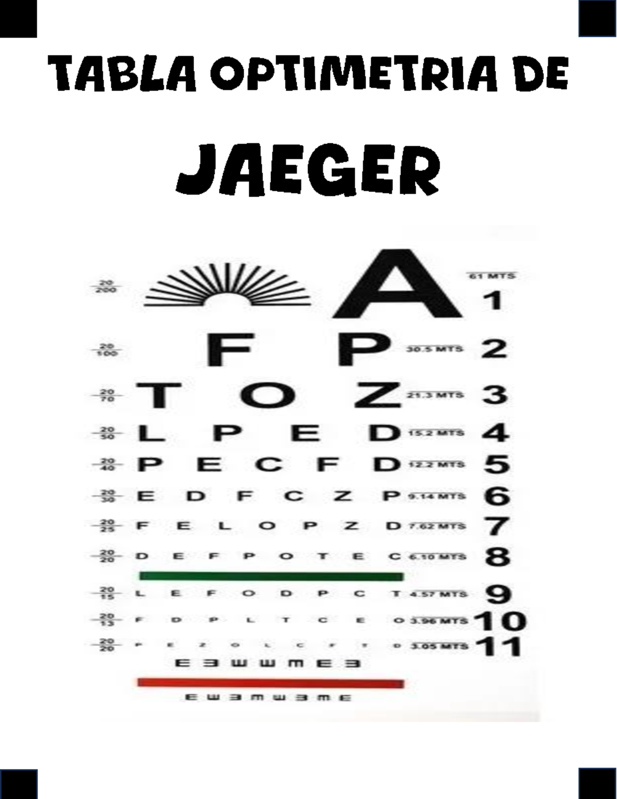 Tabla Optimetria DE Jaeger - Oftalmología - TABLA OPTIMETRIA DE JAEGER ...