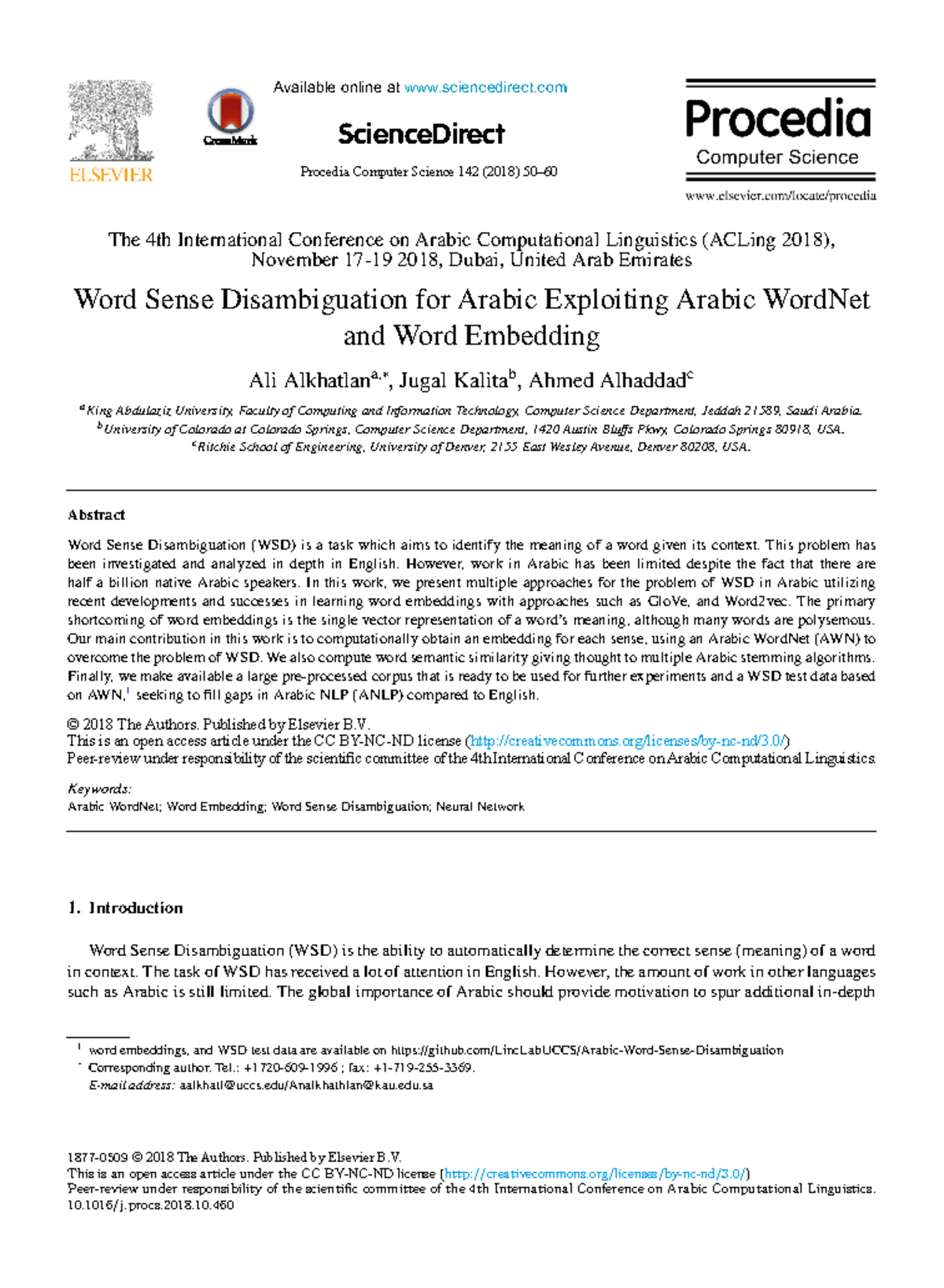 Word sense - Assignment - ScienceDirect Available online at ...