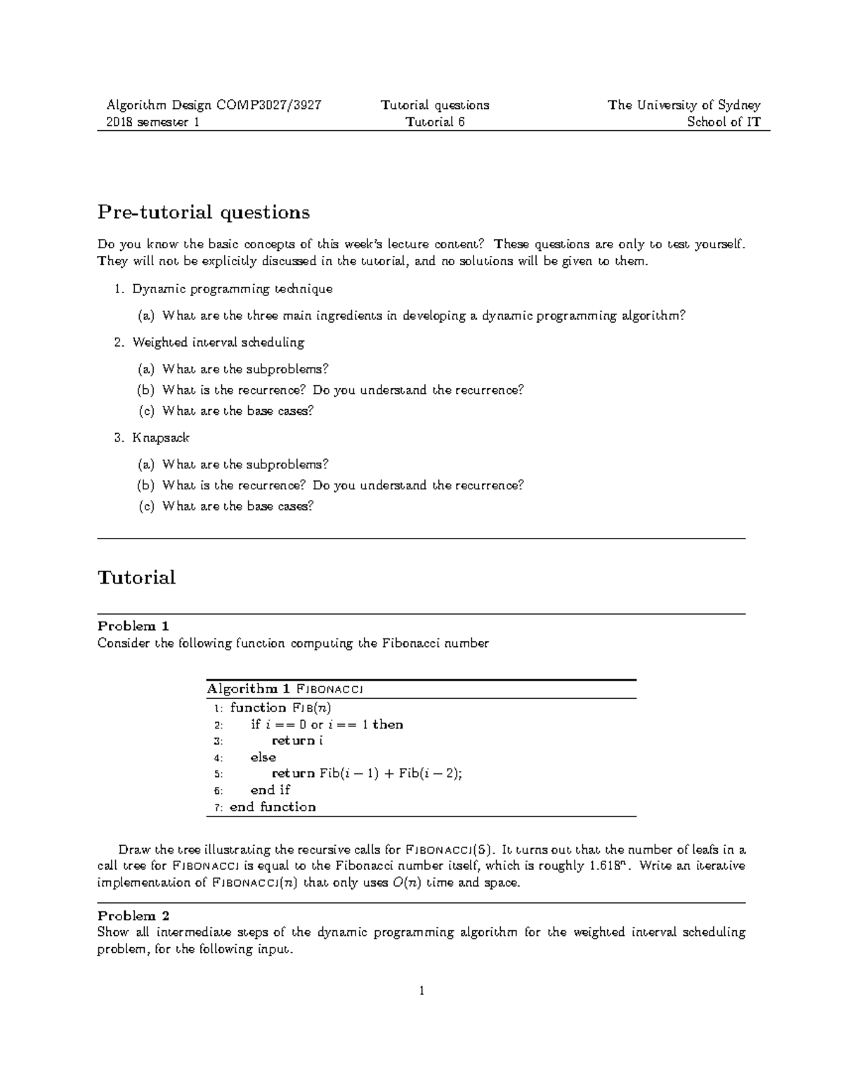 Tutorial 06 (questions only) - Algorithm Design - UGent - Studocu