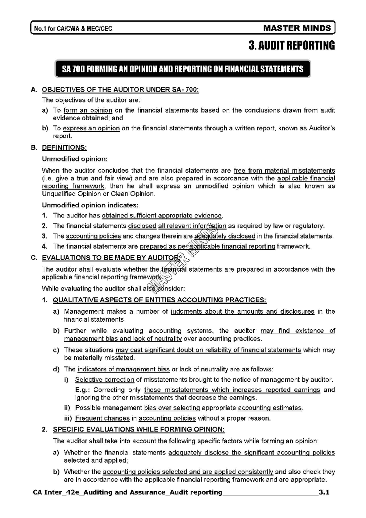 3. CA Inter Auditing and Assurance Audit Reporting 42e Image - CA ...