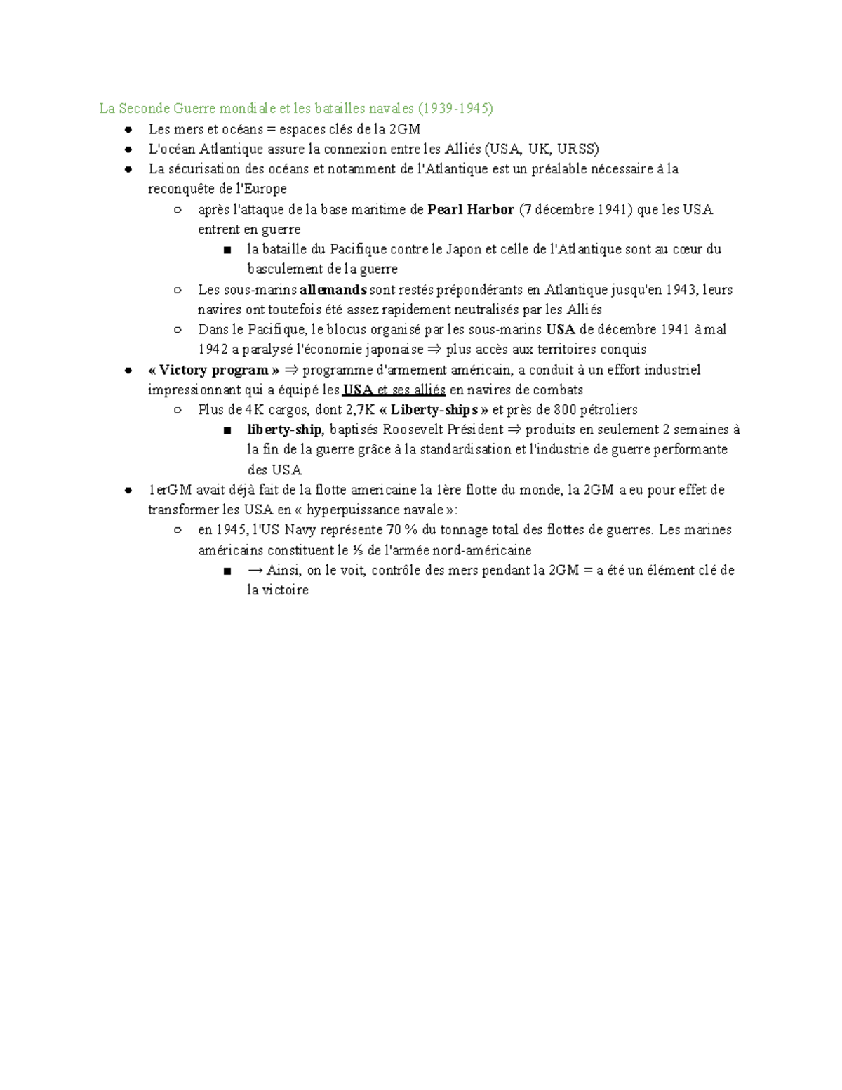 La Seconde Guerre mondiale et les batailles navales (1939-1945) - Les ...
