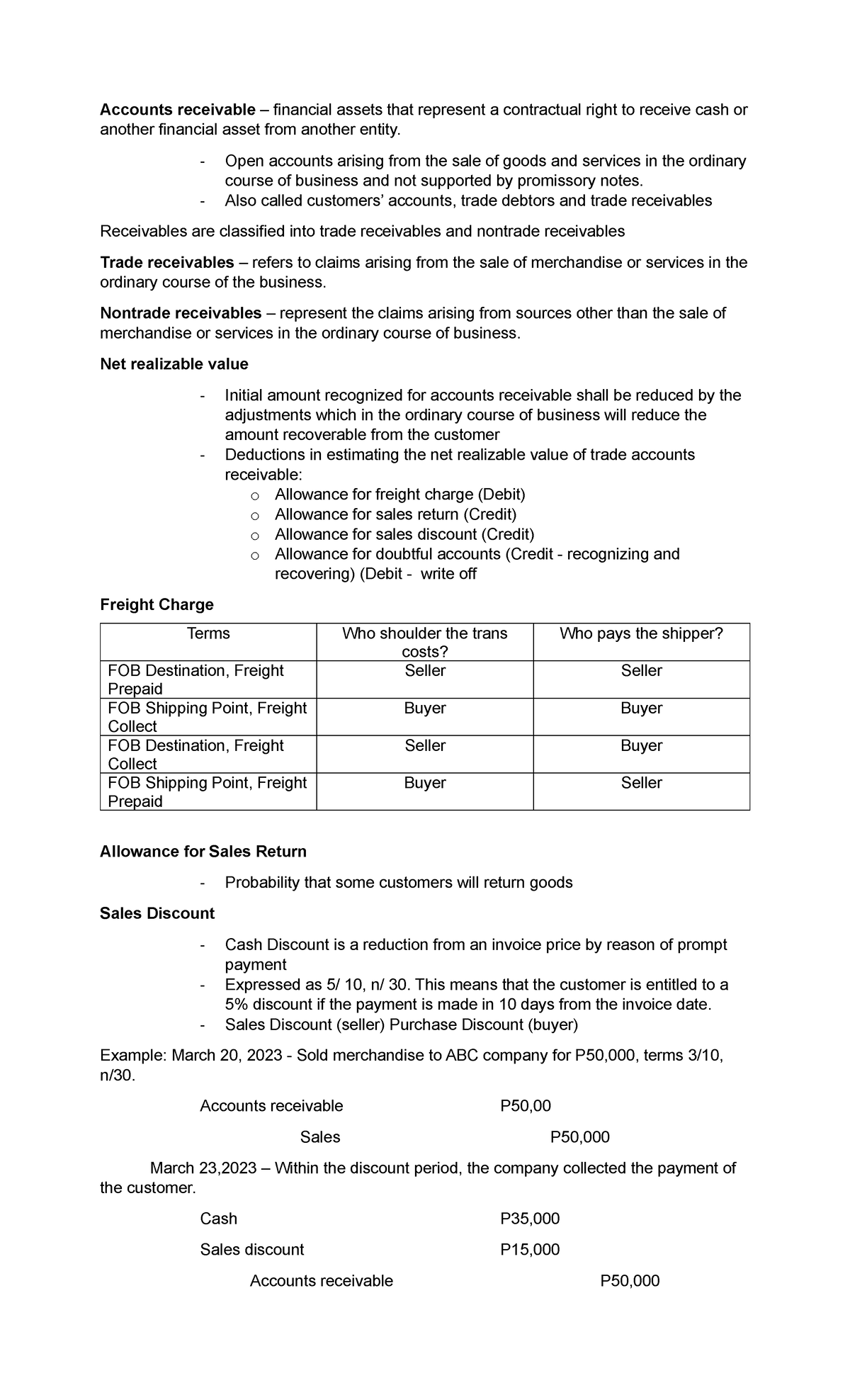 IA-1-Reviewer - Intermediate accounting 1 chapter 5 - Accounts ...