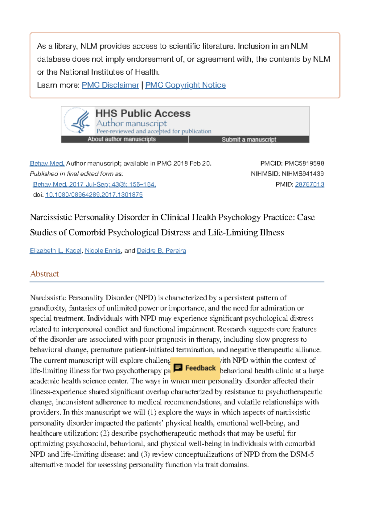 JC Paper - As a library, NLM provides access to scientific literature ...