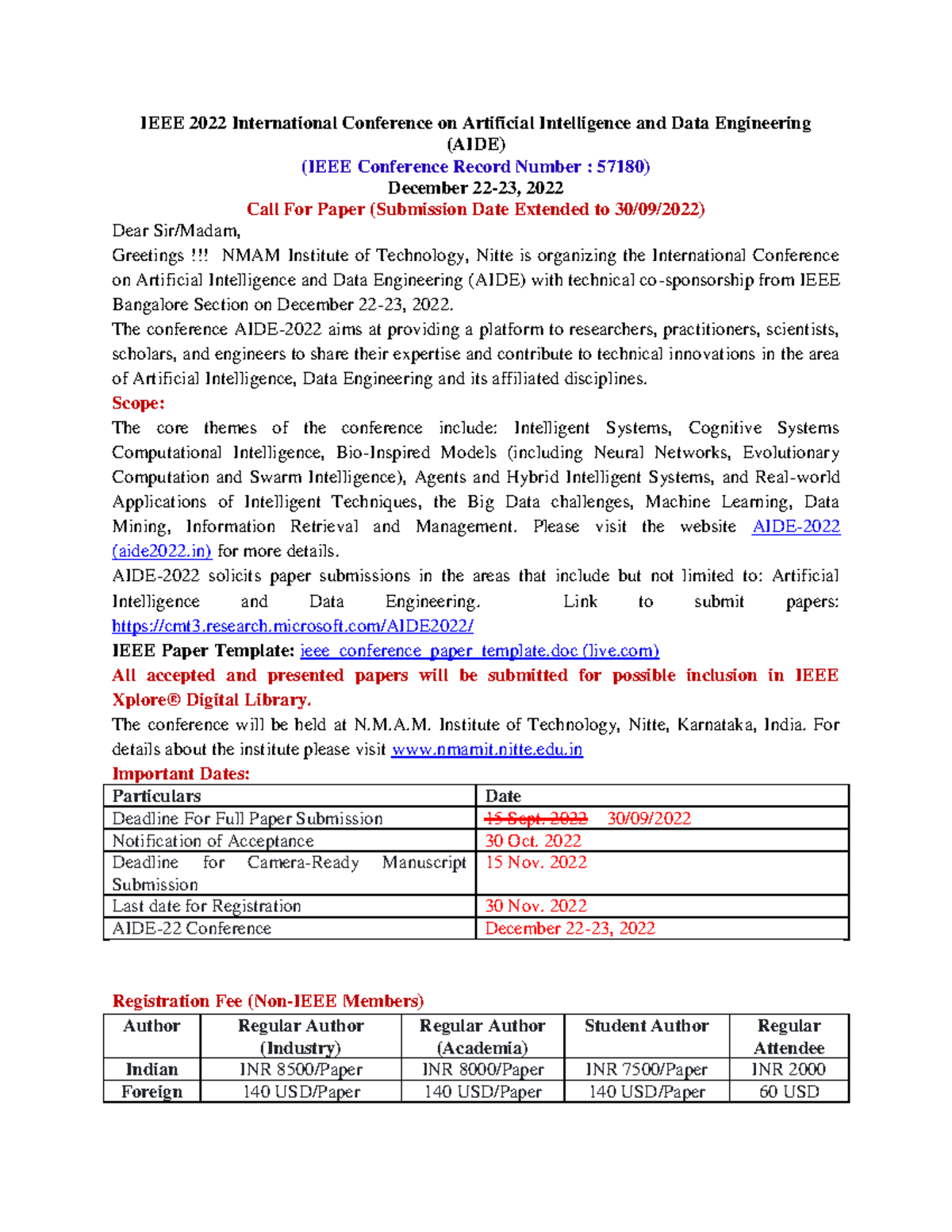 CFP - Conference description - IEEE 2022 International Conference on ...