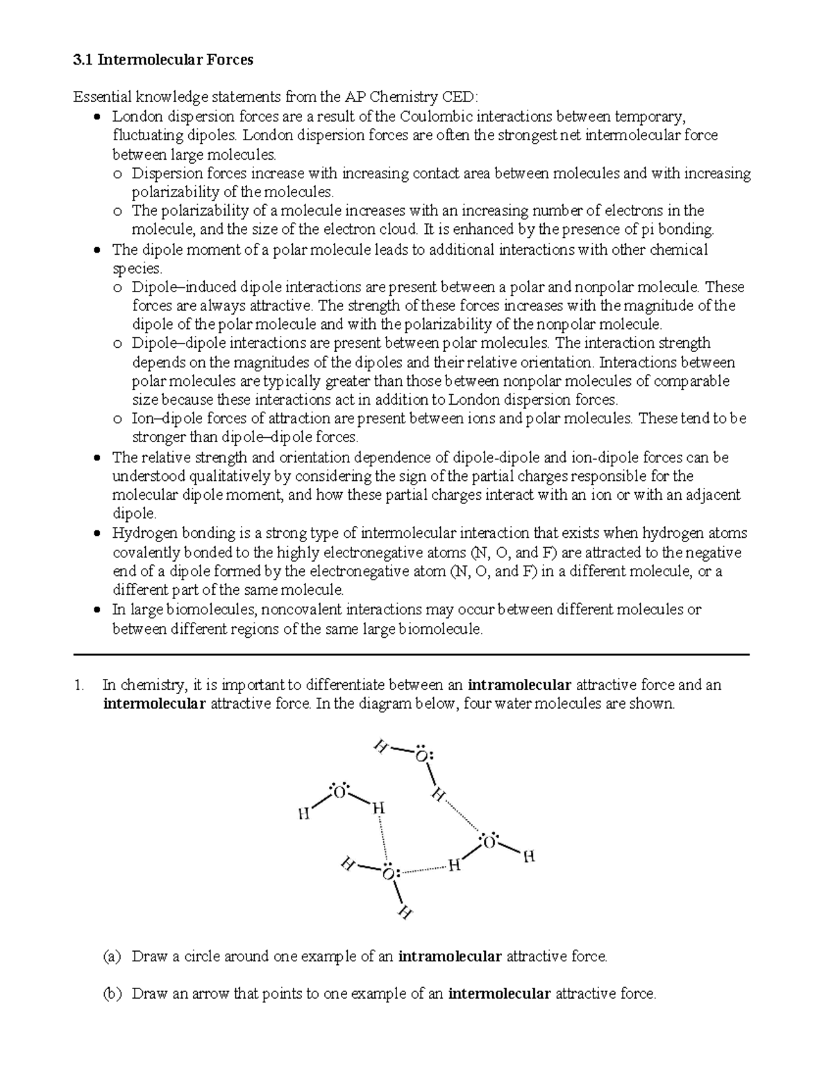 Topic 3 - just practice problems - 3 Intermolecular Forces Essential ...