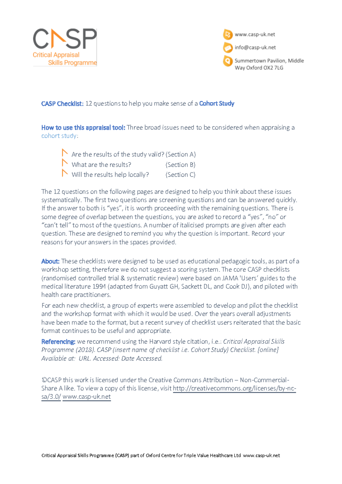 CASP-Cohort-Study-Checklist-2018 fillable form. Form for checking valid ...