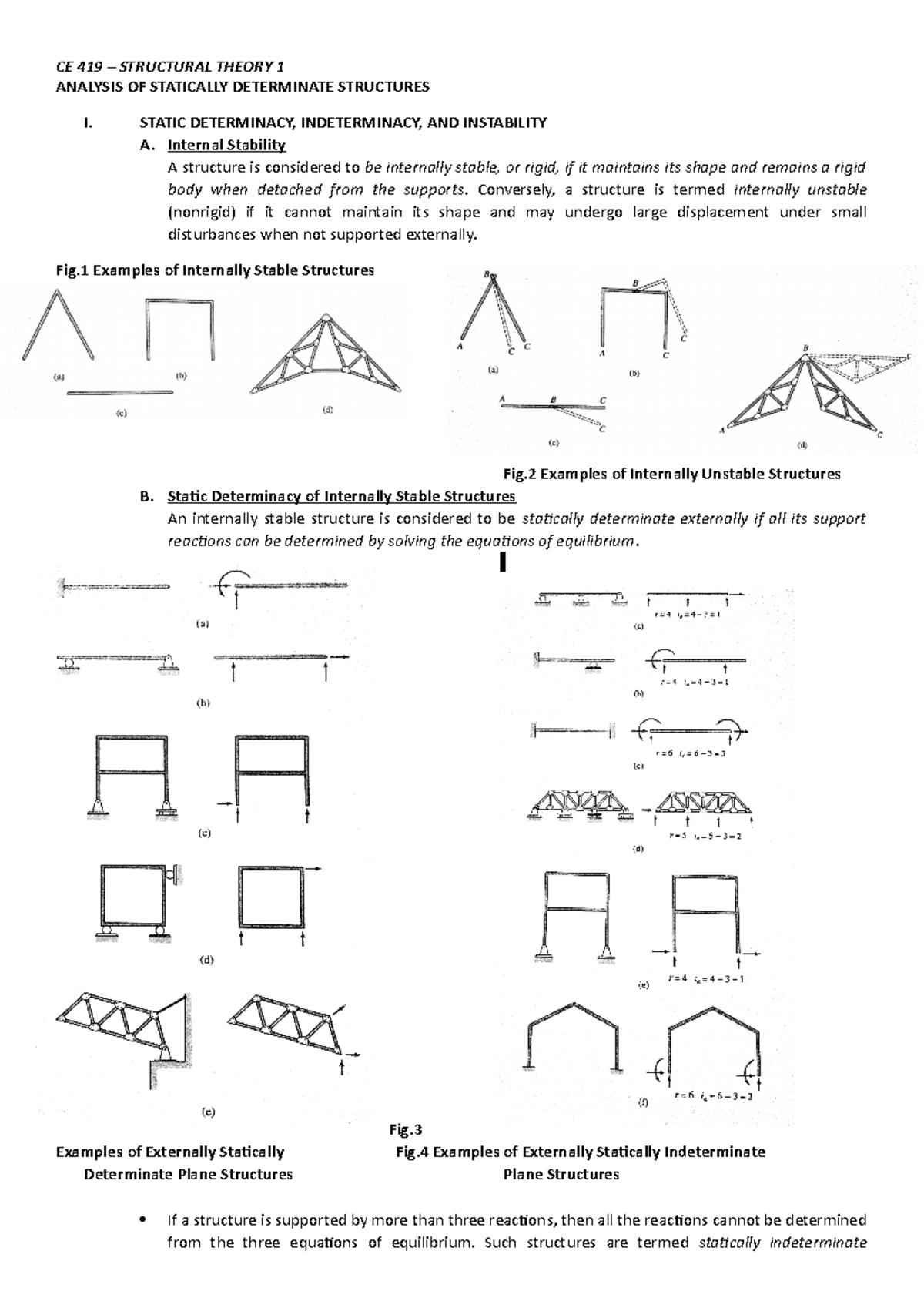 Analysis of statically determinate structures - ANALYSIS OF STATICALLY ...