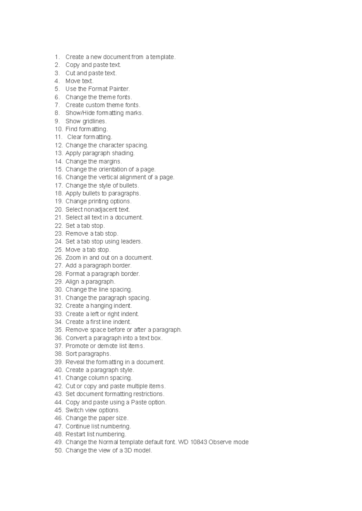 SAM cengage - basic word - 1. Create a new document from a template. 2 ...