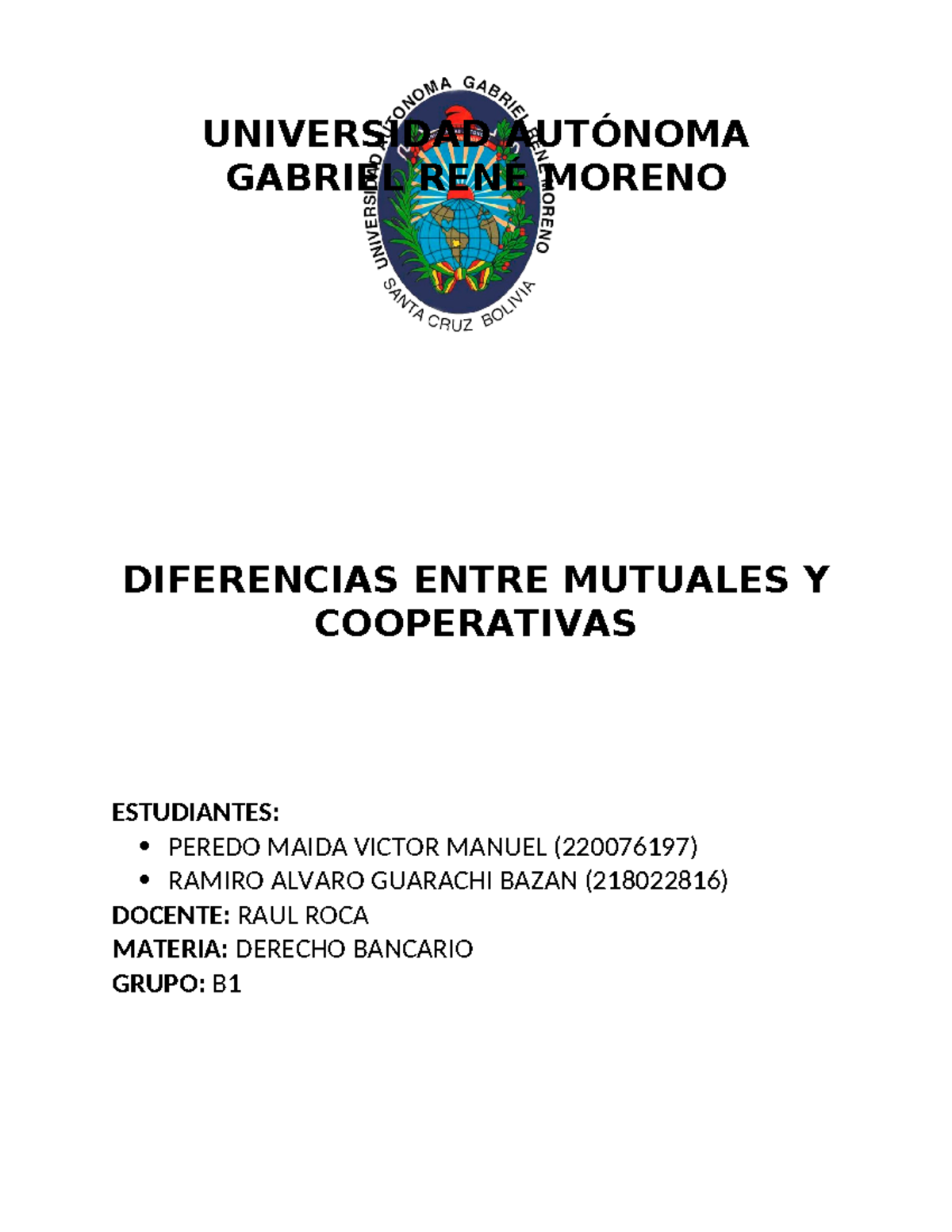 Diferencia Entre Mutuales Y Cooperativas - UNIVERSIDAD AUTÓNOMA GABRIEL ...