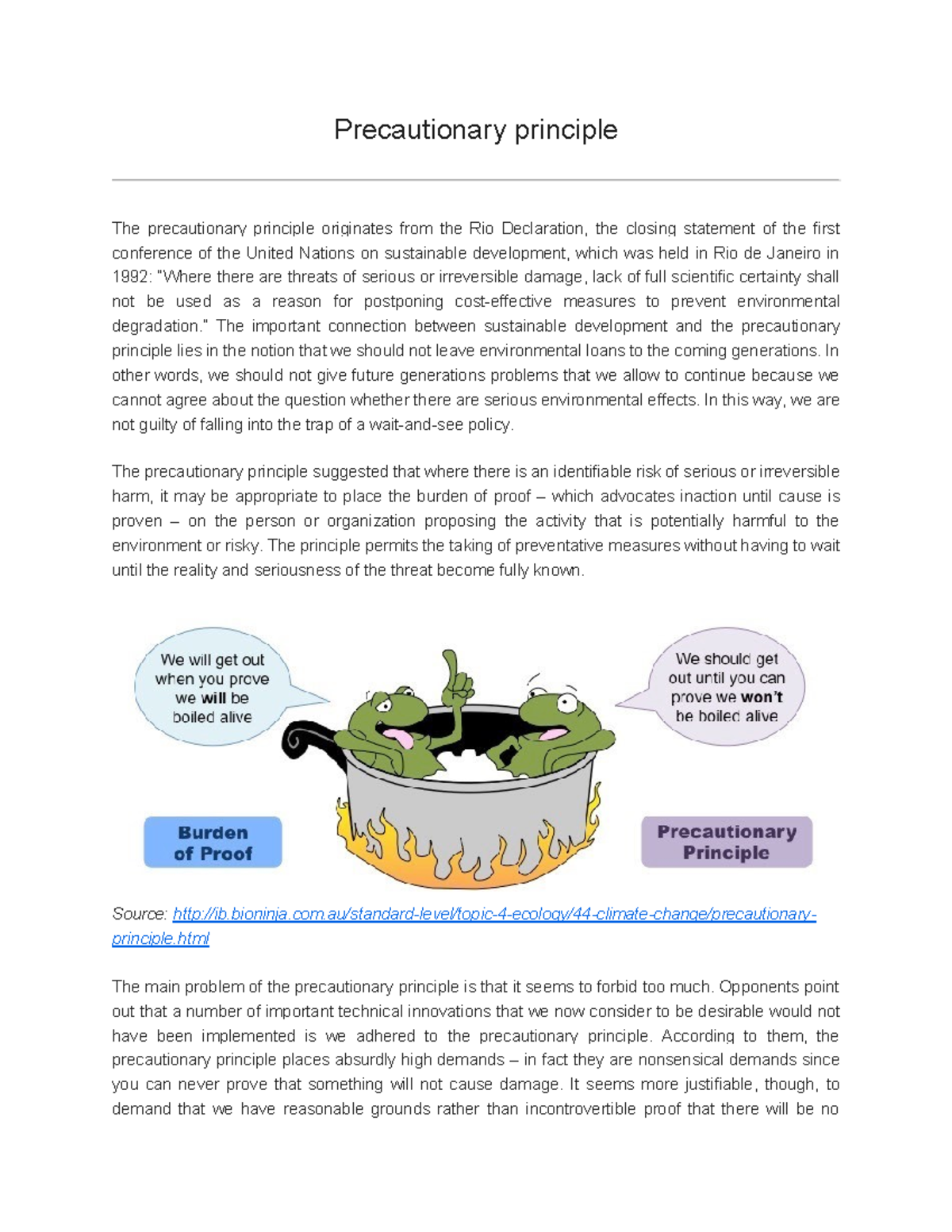 L3 Precautionary Principle - Precautionary principle The precautionary ...