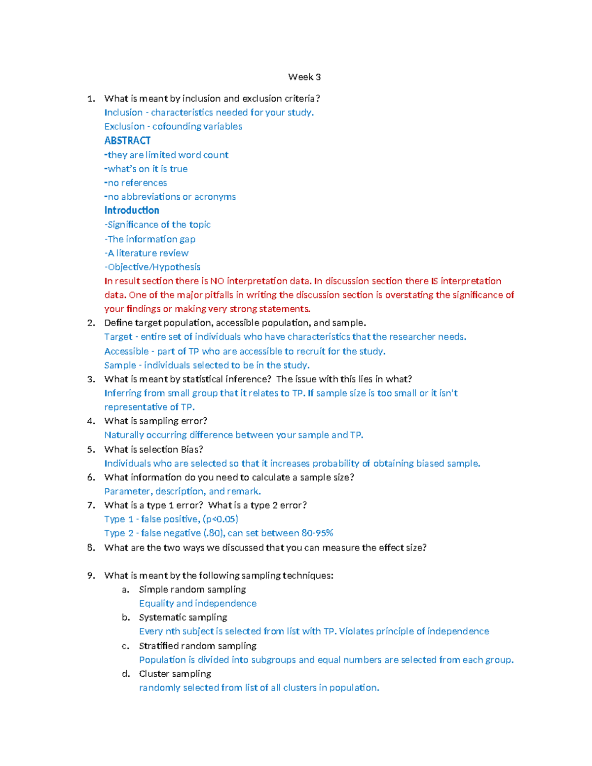 Week 3 study guide - Week 3 What is meant by inclusion and exclusion ...