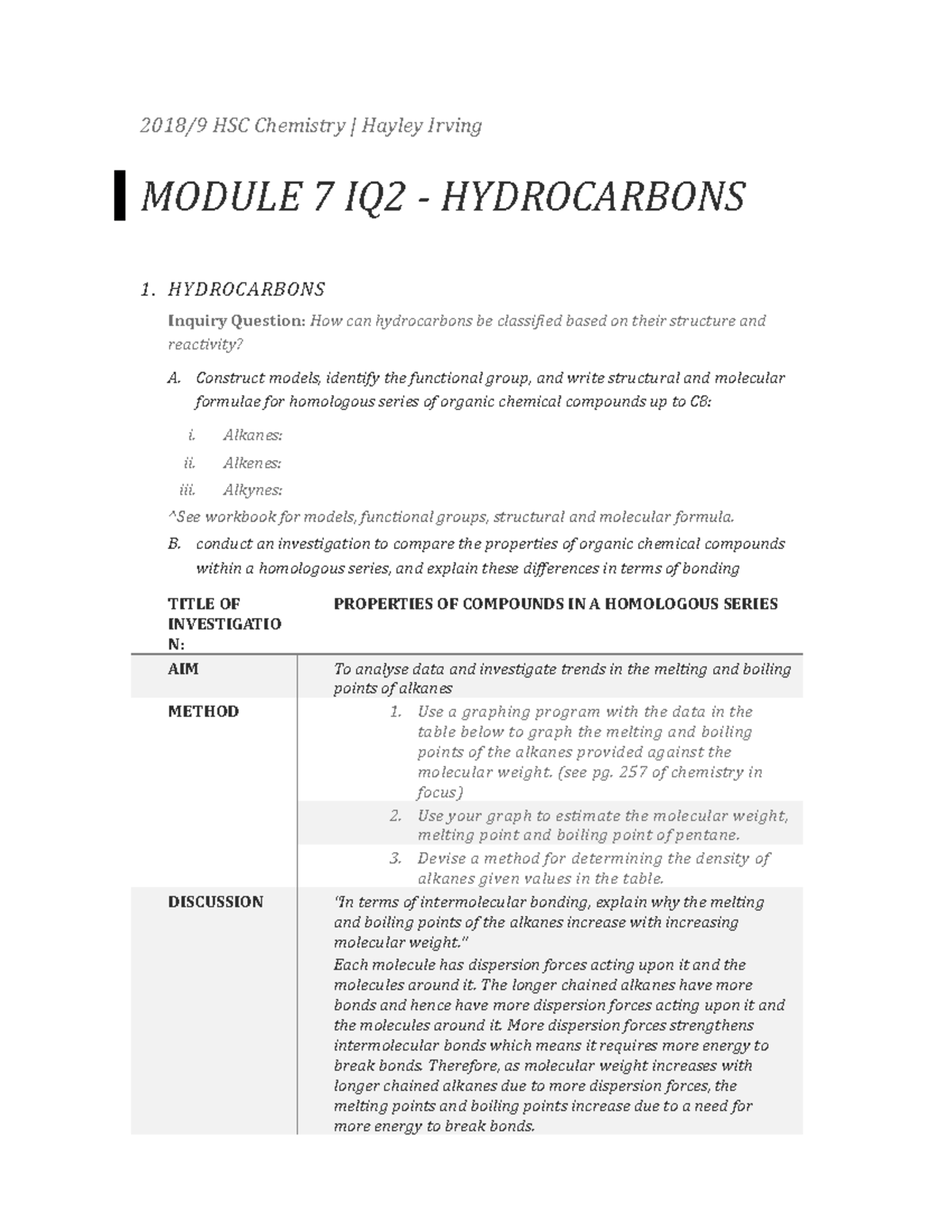Chem Module 7 IQ2 Executive - 2018/9 HSC Chemistry | Hayley Irving ...