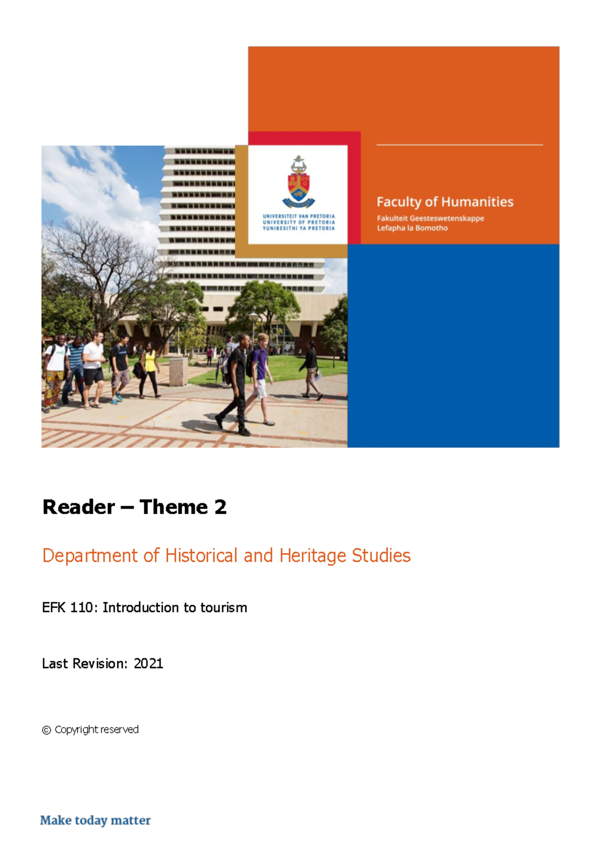 THEME 2: VARIATIONS IN THE TOURIST COMMUNITY – WHY DO THEY TRAVEL ...