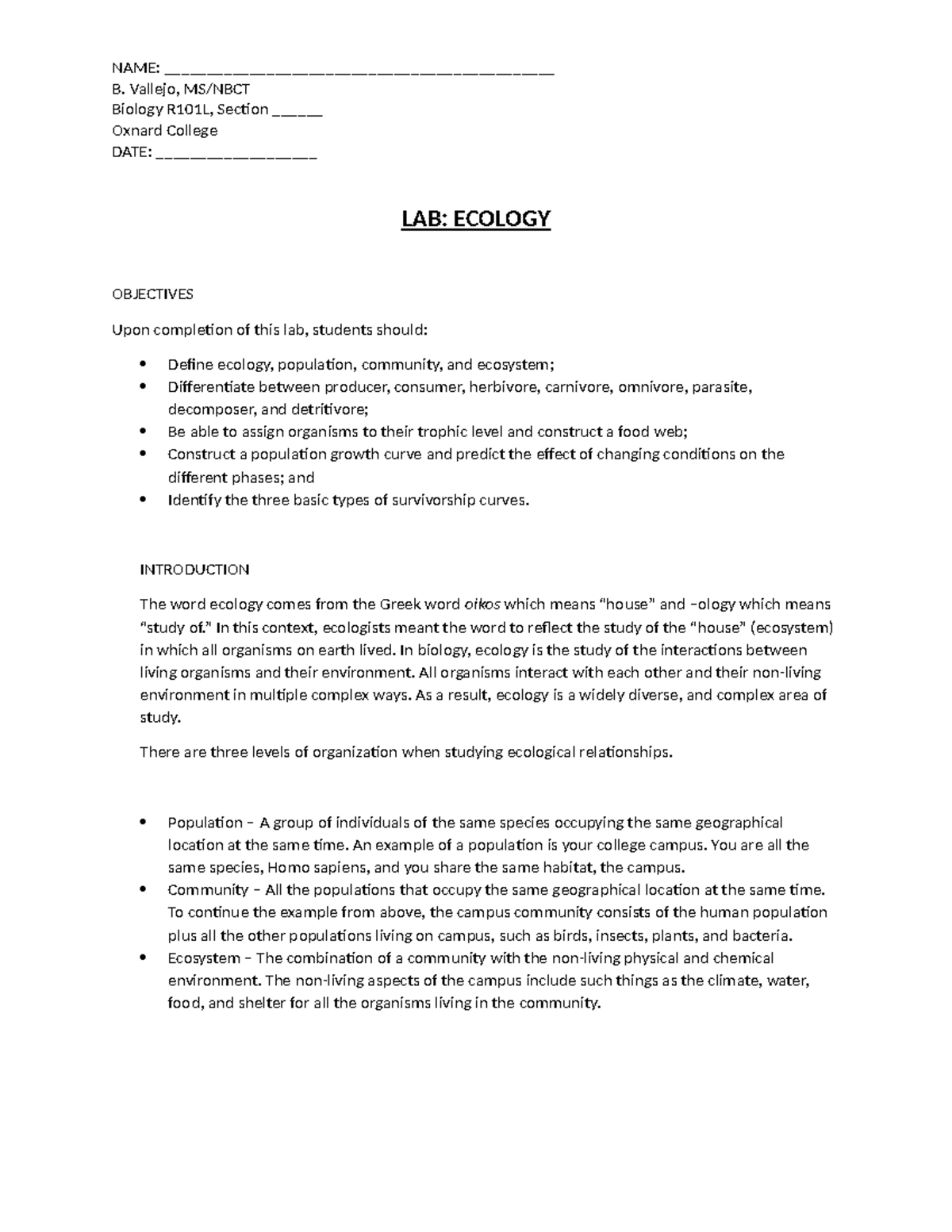 Lab Ecology 1 - ERD Diagram Tutorial Answer - B. Vallejo, MS/NBCT ...