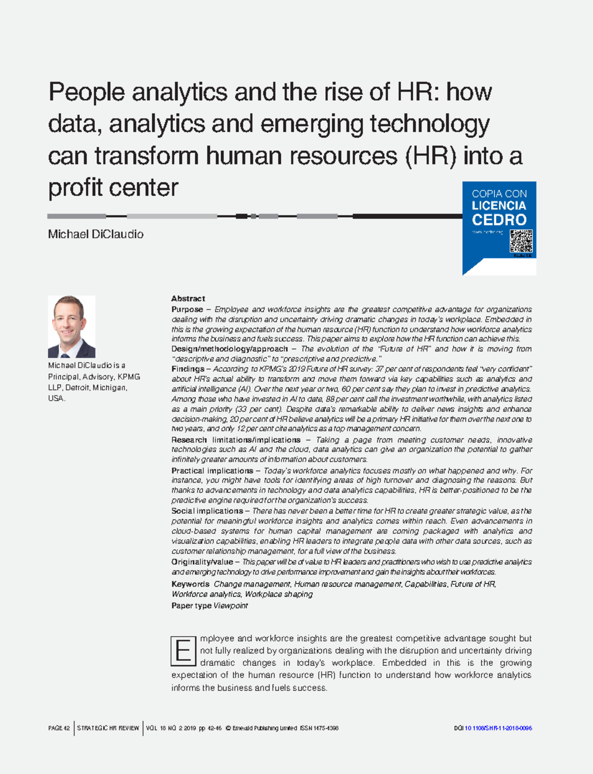 People analytics and the rise of HR - Embedded in this is the growing ...