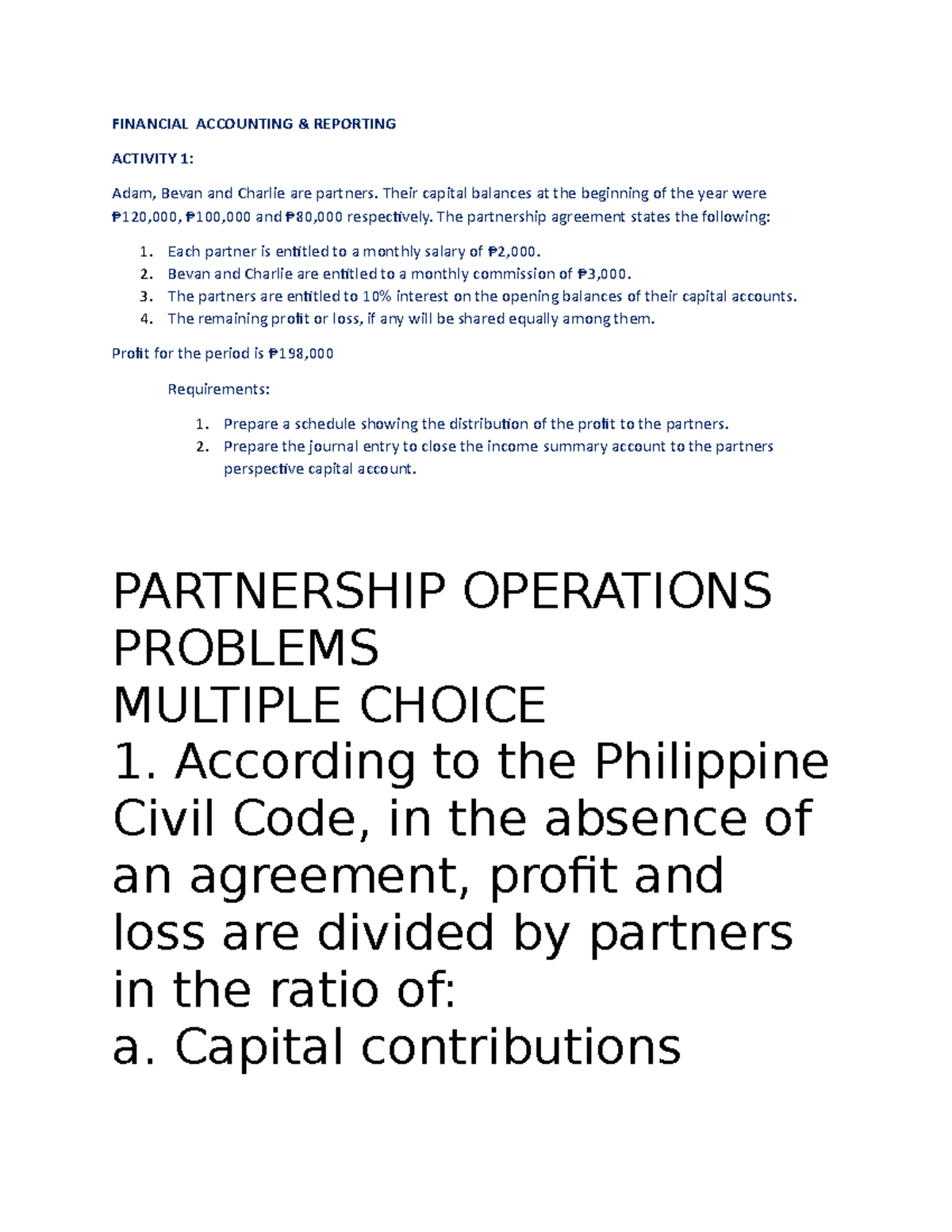 Financial Accounting-act 1 finals - FINANCIAL ACCOUNTING & REPORTING ...
