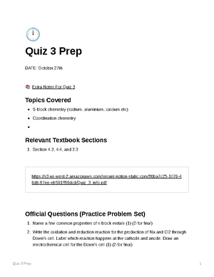 Chem 250 QUIZ4 Nov8 2022 ans - Write the first letter of your last name ...