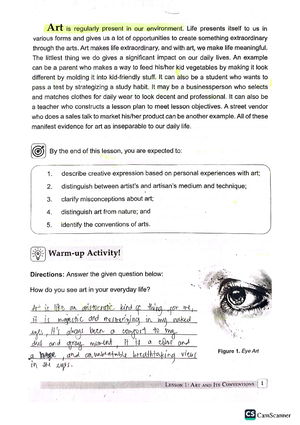 ARTS Notes - ART AND CRAFT - Art and Craft are forms of human ...